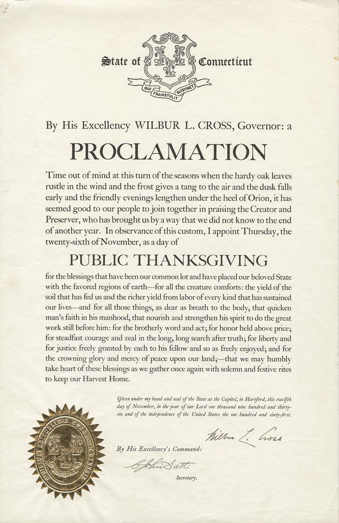 Thanksgiving Proclamations, Ranked – Cairncrest Farm